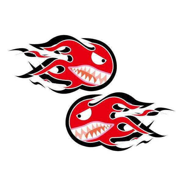 ※画像1枚目が商品です※人気の高いファイヤーパターンと、シャークの組み合わせのデカールです。転写シート付きで、誰でも貼りやすくなっています。左右セットなのでタンクやカウルにどうぞ。横幅22cm、縦幅12cm程度です。デカール アクセサリー ...