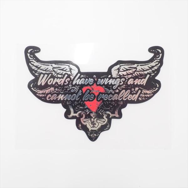 アメリカンタイプの名言ステッカー★Words have wings and cannot be recalled★発した言葉は取り戻せない。人気のミラー素材のステッカーになっています。雨風に強く、車やバイクのボディにも貼れちゃいます。サイズ...