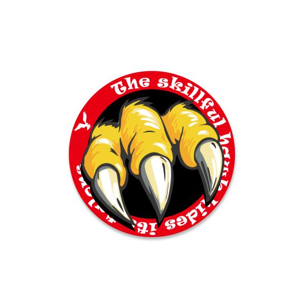 商品は1枚目の画像のカラー1枚ですアメリカンタイプの名言ステッカー★The skillful hawk hides its talons★能ある鷹は爪を隠す。雨風に強く、車やバイクのボディにも貼れちゃいます。サイズ：直径10cm※※ステッカ...