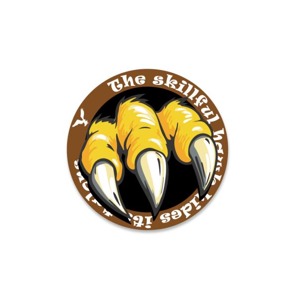 商品は1枚目の画像のカラー1枚ですアメリカンタイプの名言ステッカー★The skillful hawk hides its talons★能ある鷹は爪を隠す。雨風に強く、車やバイクのボディにも貼れちゃいます。サイズ：直径10cm※※ステッカ...