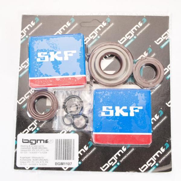 スモール系19mm/20mmクランク用のベアリング、シールセットです。19でも20でも対応できる様にシールが2種入っています。ベアリングは6204/C4、6303/C3です。オイルシールは19-32-7、20-32-7、22.7-47（47...