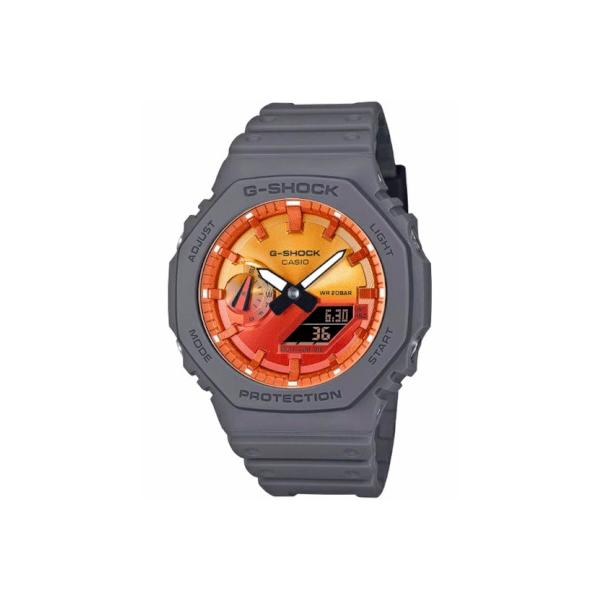 【送料無料】 カシオ G-SHOCK スポーツウォッチ 20気圧防水 デジタル アナログ 腕時計 Gショック 限定モデル (GA-2100FL-8AJF) 針退避機能 ストップウォッチ カウントダウンタイマー ダブルLED ライト付き ラン...