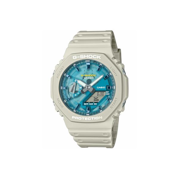 【送料無料】 カシオ G-SHOCK スポーツウォッチ 20気圧防水 デジタル アナログ 腕時計 Gショック 限定モデル (GA-2100AS-5AJF) 針退避機能 ストップウォッチ カウントダウンタイマー ダブルLED ライト付き ラン...