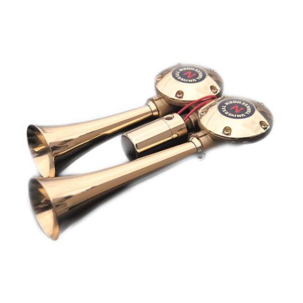 【商品名】日建 バトルメガヤンキー 280mm 24V 真鍮 [BC428-24] (エアーホーン)【商品説明】■定番となったフラットデザインにあっても、ひときわ異彩を放つそのフォルムに秘められた超高音域和音の衝撃。【各種仕様】■メーカー：...