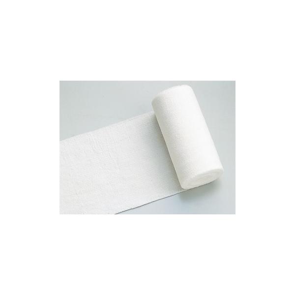 伸長率約200％。適度な厚手生地なので副木などの圧迫固定に適したタイプ。肌あたりがよく吸湿性にも優れているコットン100％。オートクレーブ滅菌が可能。蛍光染料は不使用。