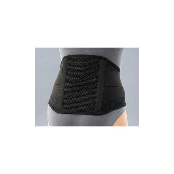 背当て部と前合わせ部に硬質メッシュ素材を採用し、腰部をしっかりサポート。スポーティなブラック色。製品全体にメッシュ素材を使用し、ムレにくく爽やかな装着感。背部には２本のＳ字軽量ステーを採用し、支持力を向上。腹腔圧上昇効果を高める補助ベルト付...