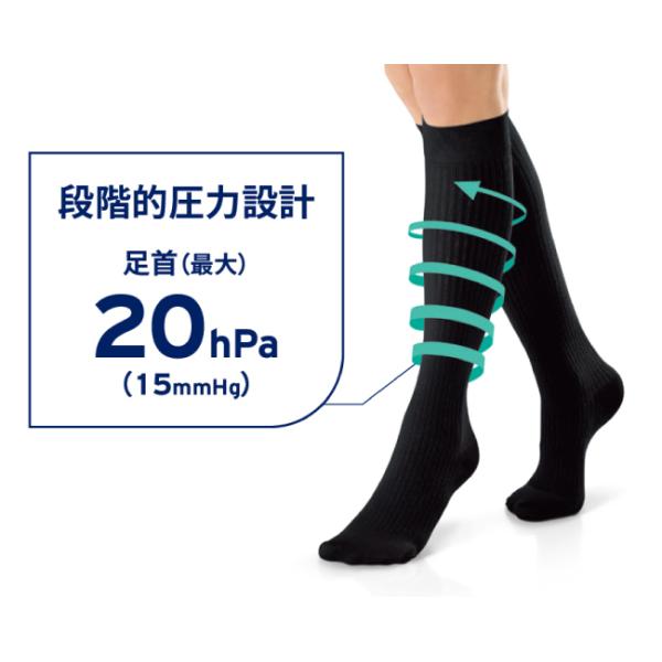 着圧ソックス柔らかく、自然な履き心地の着圧ソックス膝下部の食い込みを防ぐため、バンドを太くゆったり編みました。吸水性が高く、快適な履き心地です。サイズ表　靴のサイズでお選びくださいS 21.5〜23.5cmM 24.0〜26.0cmL 26...