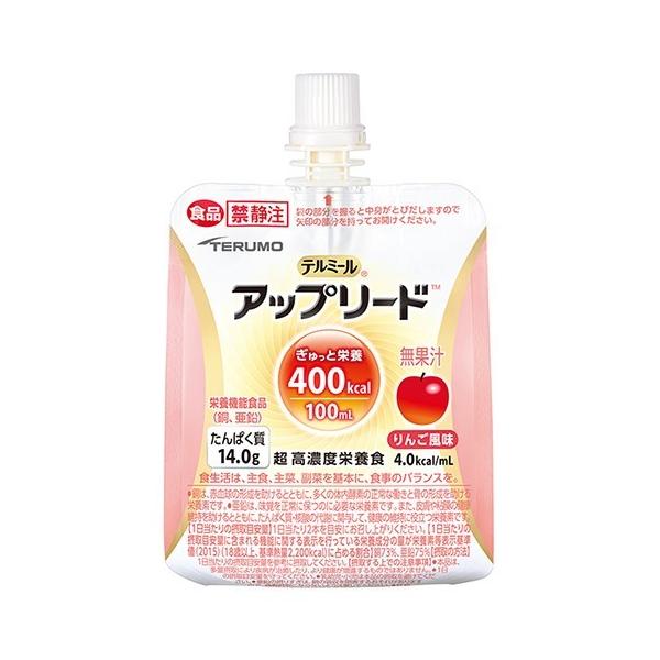 1mLあたり、4.0kcalの超高濃度栄養食1パック（100mL）で400kcalあり、少量で高エネルギーの摂取が可能。3大栄養素をしっかり配合。使いやすいチアーパック容器入り。味はリンゴ風味とサワー風味の2種類。