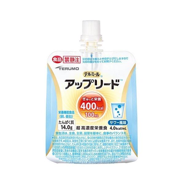 1mLあたり、4.0kcalの超高濃度栄養食1パック（100mL）で400kcalあり、少量で高エネルギーの摂取が可能。3大栄養素をしっかり配合。使いやすいチアーパック容器入り。味はリンゴ風味とサワー風味の2種類。