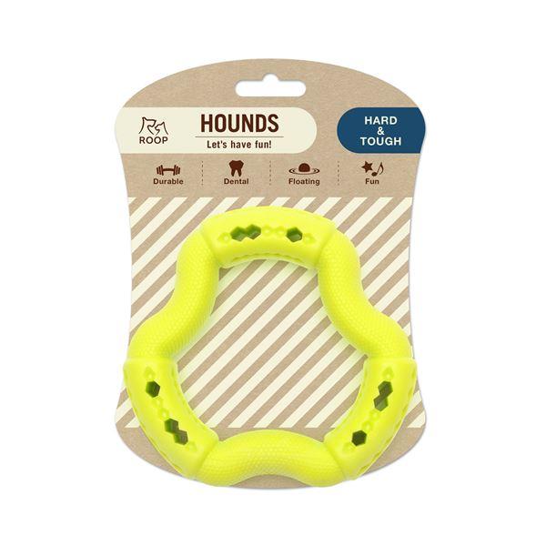 【商品名】 （まとめ）ハウンズ フープ イエロー【×3セット】 (犬用玩具) 【ジャンル・特徴】 シンプルだけど楽しく遊べる工夫がいっぱい！