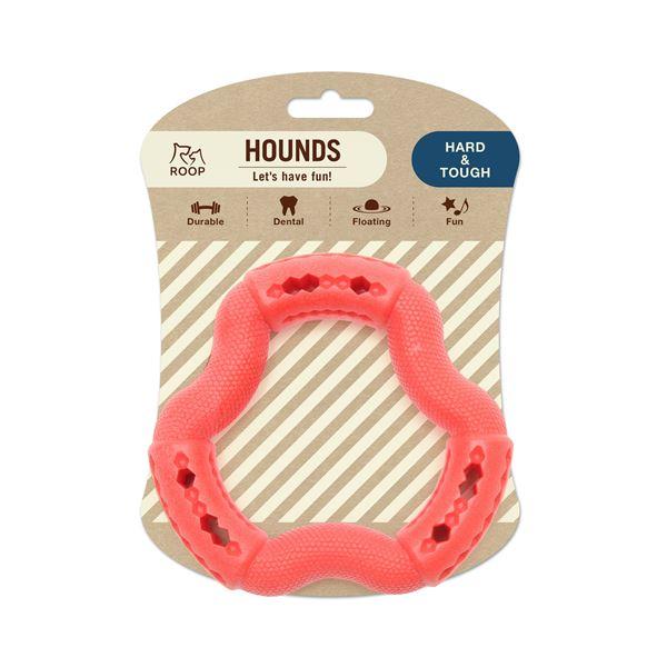 【商品名】 （まとめ）ハウンズ フープ レッド【×3セット】 (犬用玩具) 【ジャンル・特徴】 シンプルだけど楽しく遊べる工夫がいっぱい！
