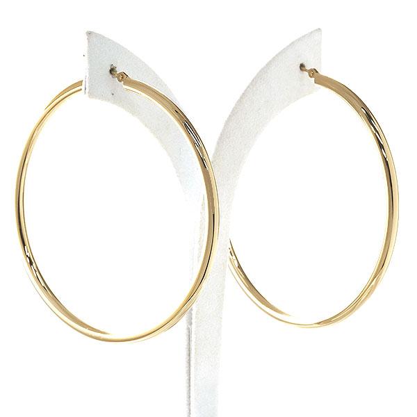 【ブランド名】−【商品名】フープピアス【素材】K18【重さ】4.3g【サイズ】直径6cm 幅3mm【付属品】ー【状態】SAランク【コメント】磨き済み（新品仕上げ）　　　　　　片方に微小のヘコミがございます。【管理番号】58257※こちらの商...