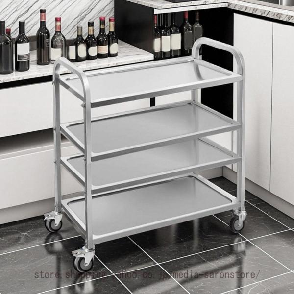 【発売日：2025年10月03日】●特長サイドガードがついていますので、天板に乗せた物が落下するのを防止します!また、スムーズに移動できるキャスターにはロック機能も付いています!ステンレス製でサビにも強く掃除もラクラク!強度に優れ丈夫で衛生...