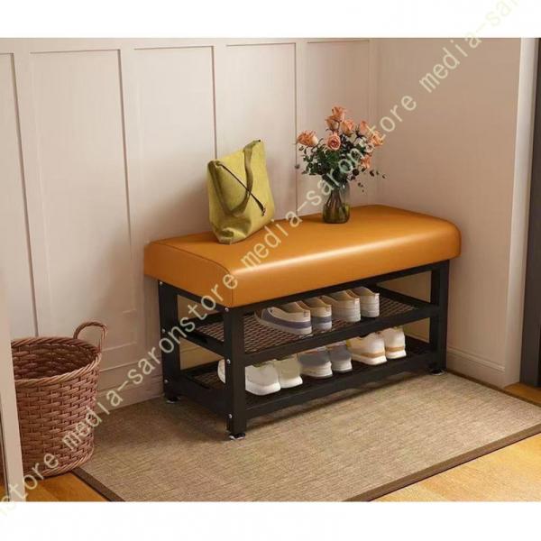 【発売日：2025年12月13日】【商品仕様】【クッション材】：ウレタンフォーム【脚部】：スチールPOINT 1：快適な座り心地を提供するクッション上部のクッションは柔らかく弾力性のある素材を使用しており、靴を履き替える時や休憩時に快適な座...