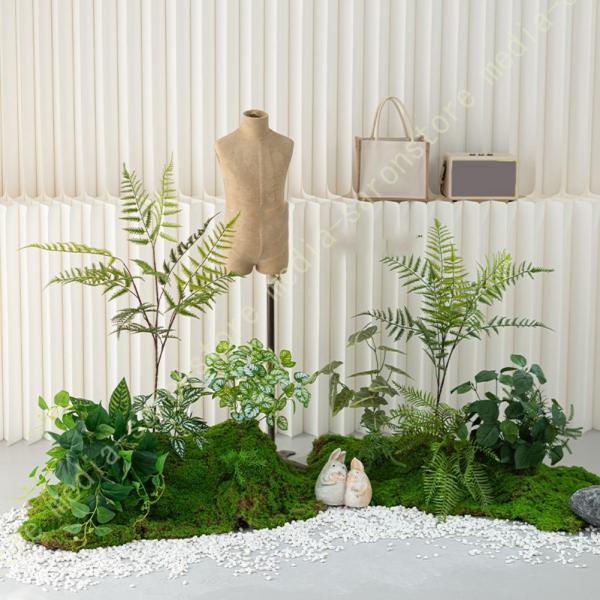 【発売日：2025年12月30日】１、サイズが写真に示す寸法を参考にしてください!２、自然な雰囲気を演出し、空間に豊かな緑をもたらします!【本物そっくり】DLY造景装飾!必要に応じて、植木鉢、砂利、土、スポンジなどの造園に使用できます!葉の...