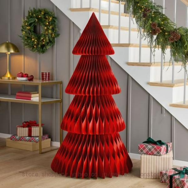 【発売日：2025年11月18日】サイズ：高約：54CM・75CM・100CM!材質：ペーパー!ツリー本体*1+オーナメント（ツリー下の装飾品は含まれていません）!折りたたみ可能な構造：ハニカムデザインにより、使用しないときはコンパクトに収...