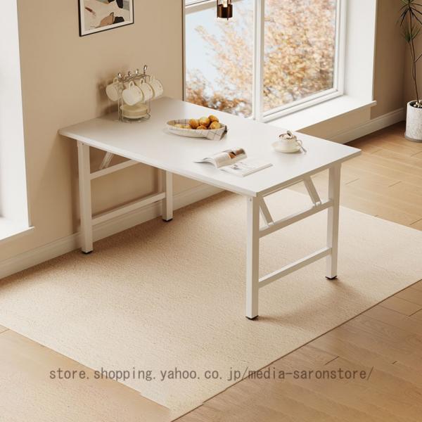 【発売日：2025年10月03日】【サイズ】本体：幅80cm/100cm/120cm×奥行40cm/60cm×高さ75cm!●使うときだけサッと出せるフレーム折りたたみ式デスク!●パソコン用、ミシン用、宿題用、用途多彩の簡易デスク!●折りた...