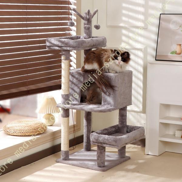 【発売日：2025年12月29日】適用対象：子猫から大型猫まで 猫が喜ぶ機能満載：見晴らしのよい高台、大きい隠れ家、爪とぎポール、遊び放題の幅広い台座などを取り付きました!猫ちゃんの遊び場としてピッタリの室内用キャットランドです!