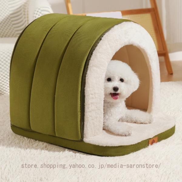 【発売日：2025年11月28日】可愛い 猫 ハウス★周囲にはたっぷりPP綿が詰まっており、綿の偏りがないように中仕切る構造、まわりの冷気をシ.ャ.ッ.ト.ダ.ウ.ン!★寒がりねこさんに人.気の寝床、居心地の良さに出てこない子続出!★こもれ...