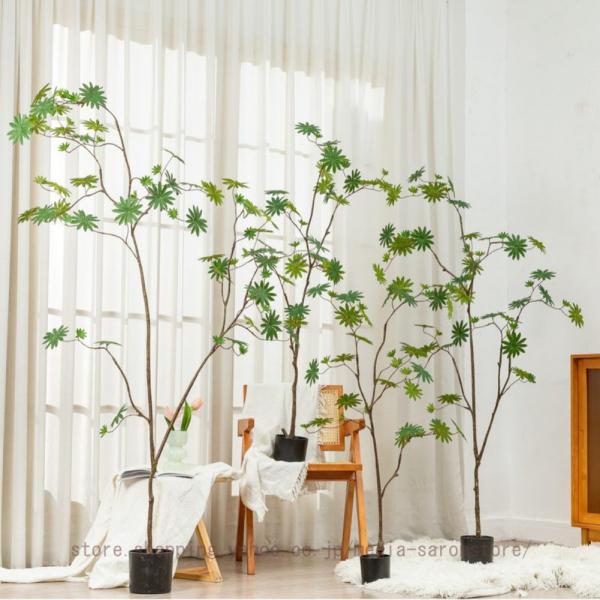 【発売日：2026年01月29日】【高い品質】人工観葉植物は高い品質のプラスチック製を採用しておりますが、一枚ずつの葉が鉢から伸びあがっている姿と表面に浮き出た斑が特徴で、遠くから見たら本物と見間違う程のリアル感です!※ 商品本体には黒いP...