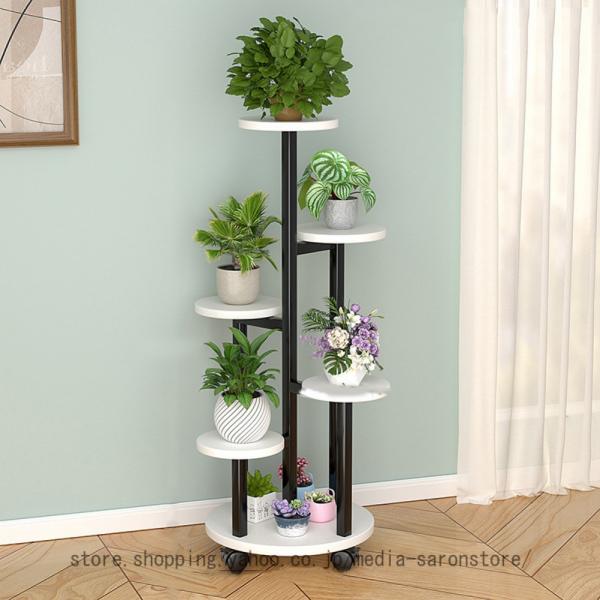 【発売日：2025年12月12日】【サイズ】長さ×幅×高さ：32×32×86cm【6段】（スタッフ採寸のため、若干の誤差が生じる場合がございます）【天然素材】高い品質の素材で作られているこのプラントスタンドは、耐久性があるだけでなく、ご自宅...