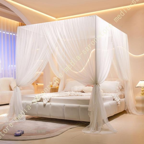 【発売日：2026年01月09日】【丈夫な材質】蚊帳は上質なポリエステル繊維で作られています!臭いがなく、触り心地が良く、洗浄可能で、耐久性があり、通気性が良いです!【頑丈なフレーム】この頑丈なベッドベースは、優れる耐荷重能力を持つ金属フレ...