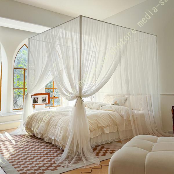 【発売日：2026年01月09日】【高い品質の素材】ポリエステル素材で作られたベッドカーテンは長持ちするように作られています!完璧なメッシュサイズにより、有害な害虫の侵入を防ぎながら、良好な空気の流れを実現します!【金属製のブラケット付き】...