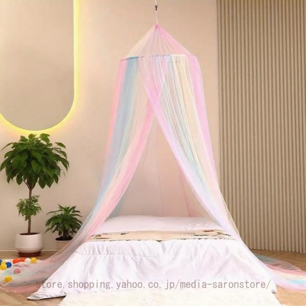 【発売日：2026年02月06日】【サイズ】上部の直径65cm、高さ280cm、すべてのベッドサイズにフィットします!A=蚊帳＋シングルフック B=蚊帳＋シングルフック＋布袋 C=蚊帳＋穴あけ不要フック D=蚊帳単体（付属品なし）【通気性の...