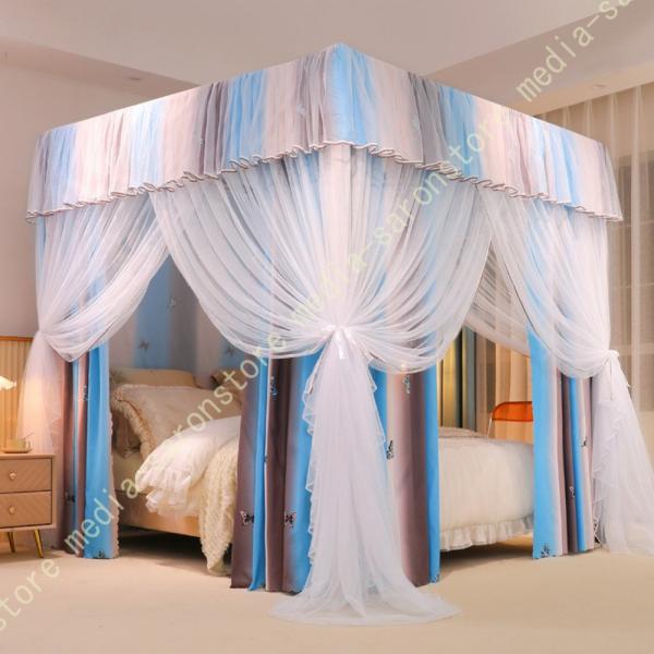 【発売日：2026年02月11日】【製品素材】ブラケットはステンレス製で、頑丈で耐久性があり、安定したサポートがあり、変形しにくいです!ベッドカーテンは二重層設計、高い品質のポリエステル通気性生地、色あせしにくい、六角形のハニカムメッシュ構...