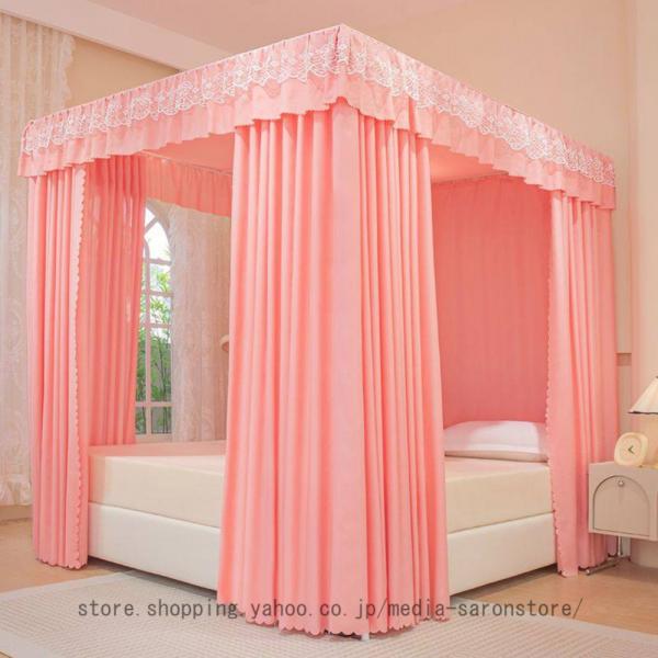 【発売日：2026年01月19日】【柔らかい肌に優しい素材】このベッドキャノピーは高い品質のポリエステルで作られており、軽量で柔らかく、通気性があり、手触りが快適です!ベッドキャノピーはまぶしい光を遮断し、日陰で快適な休息環境を提供します!...