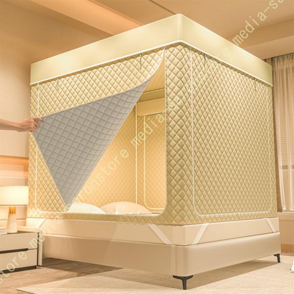 【発売日：2026年01月15日】【高い品質の素材】ポリエステル素材で作られたベッドカーテンは長持ちするように作られています!完璧なメッシュサイズにより、有害な害虫の侵入を防ぎながら、良好な空気の流れを実現します! 【ファスナー式のドアー、...