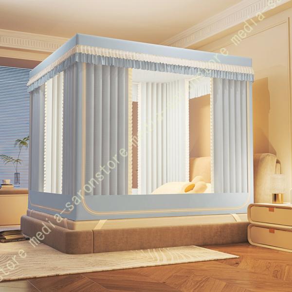 【発売日：2026年01月15日】【高い品質の素材】ポリエステル素材で作られたベッドカーテンは長持ちするように作られています!完璧なメッシュサイズにより、有害な害虫の侵入を防ぎながら、良好な空気の流れを実現します!【プライバシー】蚊帳は遮光...