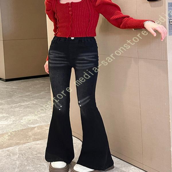 【発売日：2025年11月13日】あったかパンツ キッズ 裏起毛 フレアパンツ デニム 子供服 ロングパンツ ジーパン 女の子 ウエストゴム ダンス ジュニア ズボン おしゃれ ブーツカット 小学生 中学生商品内容：ズボン単品柔らかな履き心...