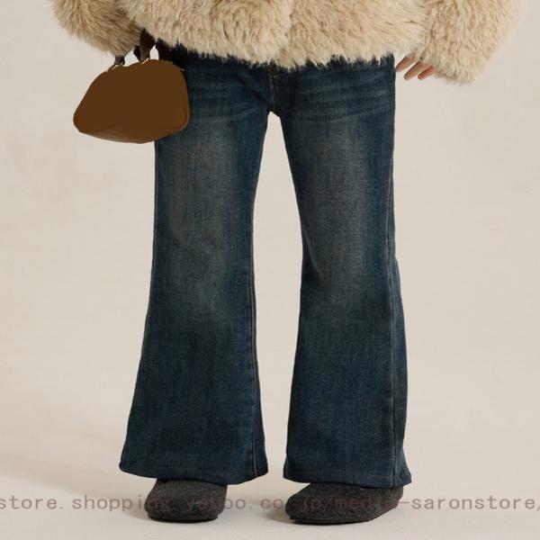 【発売日：2025年12月09日】あったかパンツ キッズ 裏起毛 フレアパンツ デニム 子供服 ロングパンツ ジーパン 女の子 ウエストゴム ダンス ジュニア ズボン おしゃれ ブーツカット 小学生 中学生商品内容：ズボン単品◎毎年大人気!...