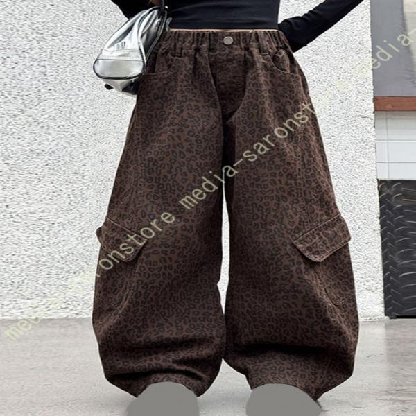 【発売日：2026年01月09日】子供 デニムパンツ 女の子 男の子 ズボン キッズ ワイド パンツ ガールズ ジーパン ロングパンツ 子供服 通園 通学 普段着 ヒップホップ ストリート キッズダンス衣装商品内容：ズボン単品子どもがきやす...