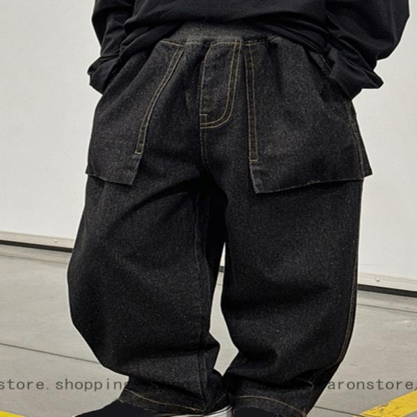 【発売日：2026年01月20日】キッズ ダンス デニム パンツ 衣装 練習着 ジーンズ ズボン ジーパン ワイドパンツ 子供服 男の子 女の子 ヒップホップ キッズダンス衣装 商品内容：ズボン単品デニム生地を使用し、柔らかく快適な手触りと...