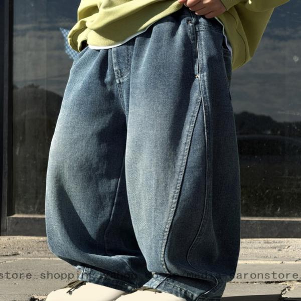 【発売日：2026年01月20日】キッズ ダンス デニム パンツ 衣装 練習着 ジーンズ ズボン ジーパン ワイドパンツ 子供服 男の子 女の子 ヒップホップ キッズダンス衣装 商品内容：ズボン単品デニム生地を使用し、柔らかく快適な手触りと...