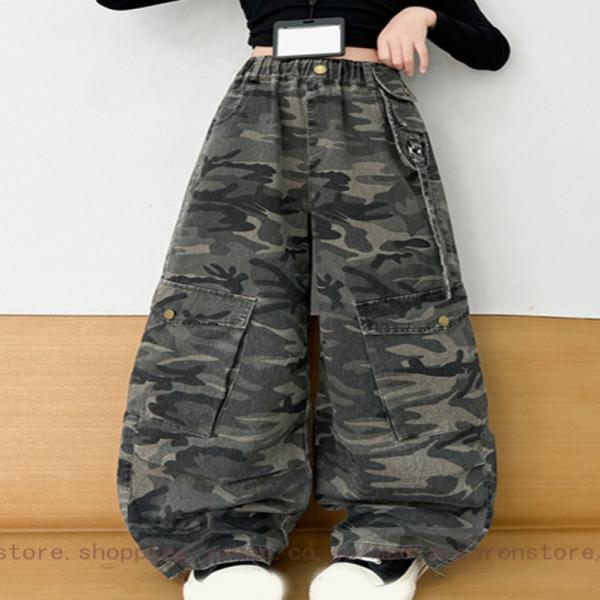 【発売日：2026年01月15日】カーゴパンツ ガールズ 女の子 男の子  キッズ 長ズボン 春 秋 子供 ズボン 女の子 ワイドパンツ ロングズボン スポーツ ゆったり商品内容：ズボン単品◎ワイドルーズシルエットのカーゴパンツ◎通気性良い...