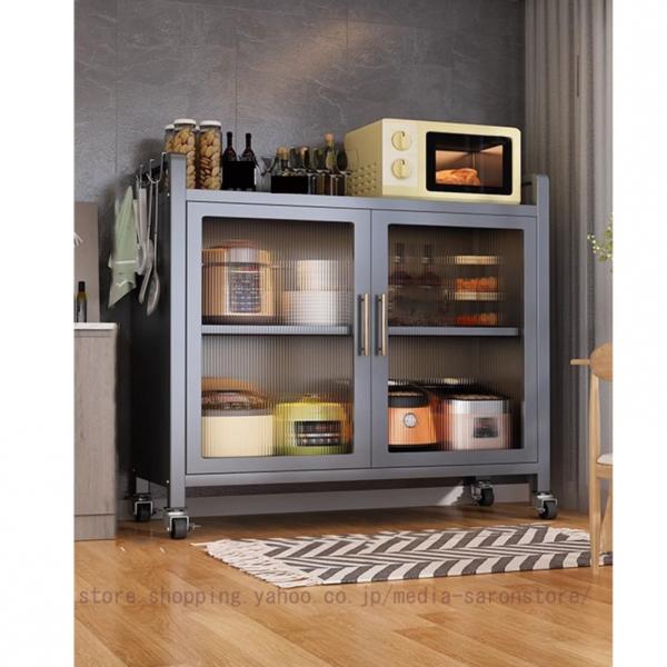 【発売日：2025年11月11日】【大容量】スタイリッシュ北欧デザインのキャビネットは大容量の収納力があり、大きなコンパートメントと多層キャビネットを備え、十分な収納スペースを確保しています! 乾物や調味料、家電など様々な物を収納できます!...