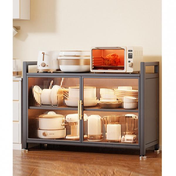 【発売日：2025年11月11日】【大容量】スタイリッシュ北欧デザインのキャビネットは大容量の収納力があり、大きなコンパートメントと多層キャビネットを備え、十分な収納スペースを確保しています! 乾物や調味料、家電など様々な物を収納できます!...