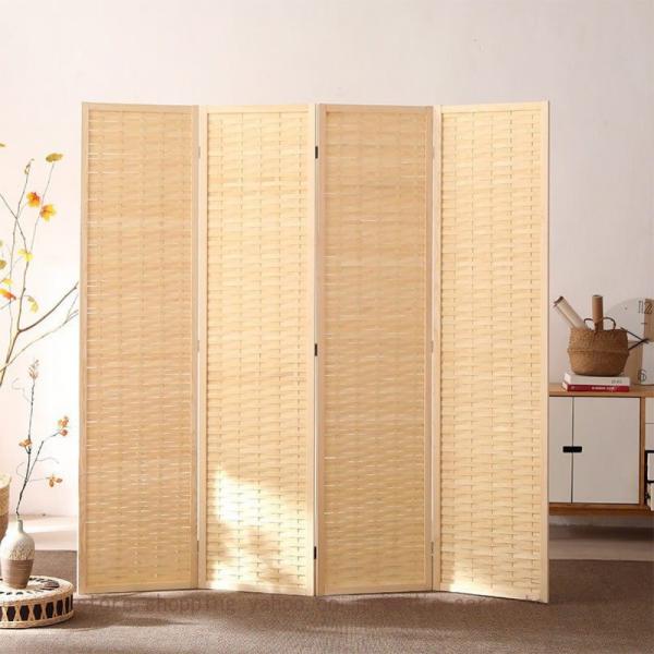 【発売日：2026年01月16日】★「商品サイズ（cm）」：170*40*4=高さ約170×幅約40　　　　 180*45*4=高さ約180×幅約45　　　　パネル数：4連　　 ★「素材」：木と竹編み ★「お部屋に新しい空間を」：限られたお...