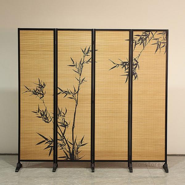【発売日：2026年01月21日】★「商品サイズ（cm）」：180*48*4=高さ約180×幅約48　　　　パネル数：4連 ★「素材」：木と竹編み ★「お部屋に新しい空間を」：限られたお部屋の空間を、シンプルに仕切ってくれるパーテーション!...
