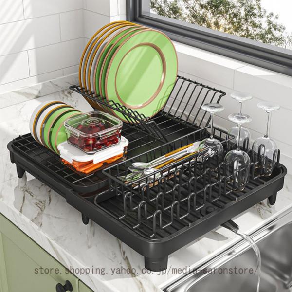 【発売日：2025年10月03日】商品の説明サイズ：サイズA=52.5*41*14cm!材質：炭素鋼+プラスチック!注意：製品は水切りラックに限り、他の撮影品は含まれていません! 調理や掃除のためのスペースを省くように設計されています!より...