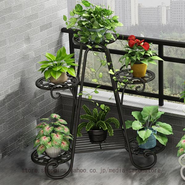 【発売日：2025年10月03日】頑丈なアイアン製でシンプルでおしゃれなデザイン!サイズについての説明M=76*23*69cm(6鉢)L=79*23*80cm(6鉢)（具体的な寸法は写真に示されています! 具体的な寸法は主に種類のもので、商...