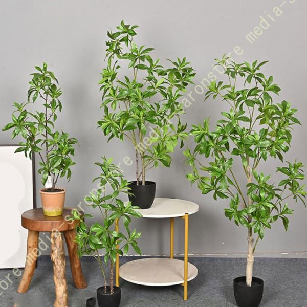 【発売日：2025年12月18日】【梱包内容】植物本体 ＋ 黒いプラスチック製ポット!※画像内の鉢カバーは撮影用ですので付いておりません!【高度な模造フェイクグリーン】フェイク植物はPUとプラスチックで作られており、光沢があり、柔らかく、繊...