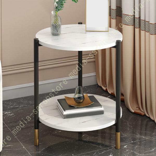 【発売日：2026年03月23日】商品名：サイドテーブル材質：焼結石、スチール色：白、ブラック商品サイズ：約幅30cmｘ奥行30cmｘ高さ60cm、幅48cmｘ奥行48cmｘ高さ60cm商品特徴■おしゃれなサイドテーブル大理石調のソファサイ...
