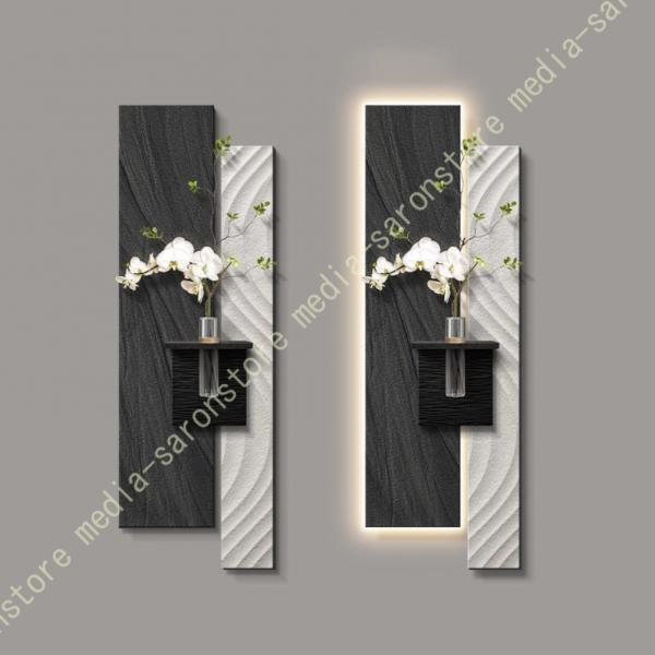 【発売日：2025年12月31日】立体アート+透明花瓶+収納ラック!1、ご購入前にサイズをご確認ください!2、ご自身で組み立てていただくのに、壁へのダメージが少ない目隠しピンがお勧めです!3、製品には 置物とライト が付属していないため、お...