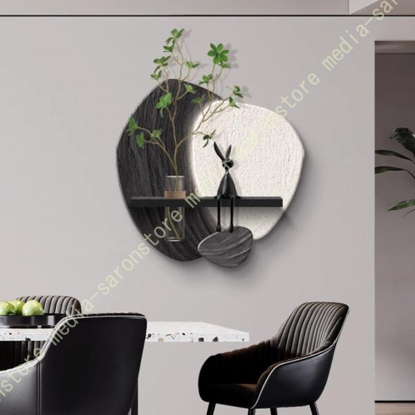 【発売日：2025年12月31日】立体アート+透明花瓶+収納ラック!1、ご購入前にサイズをご確認ください!2、ご自身で組み立てていただくのに、壁へのダメージが少ない目隠しピンがお勧めです!3、製品には 置物とライト が付属していないため、お...