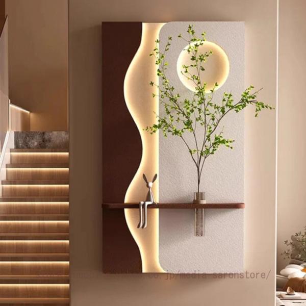 【発売日：2025年11月05日】立体アート+透明花瓶+収納ラック!【お届け後、ご自身で組み立てていただく必要がございます!壁へのダメージが少ない目隠しピンがお勧めです!】【侘寂風×立体抽象デザイン】自然と静けさを感じる侘寂風スタイルに、抽...