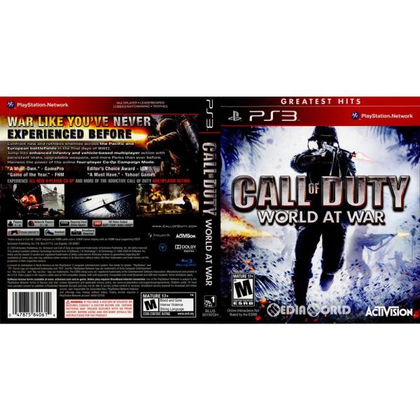 【発売日：2010年09月28日】■タイトル:Call of Duty: World at War(コール オブ デューティ ワールド・アット・ウォー) Greatest Hits(北米版)(BLUS-30192GH)■機種:プレイステーシ...